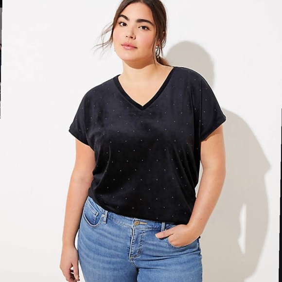 LOFT | Tops | Loft Studded Velvet Top | Poshmark